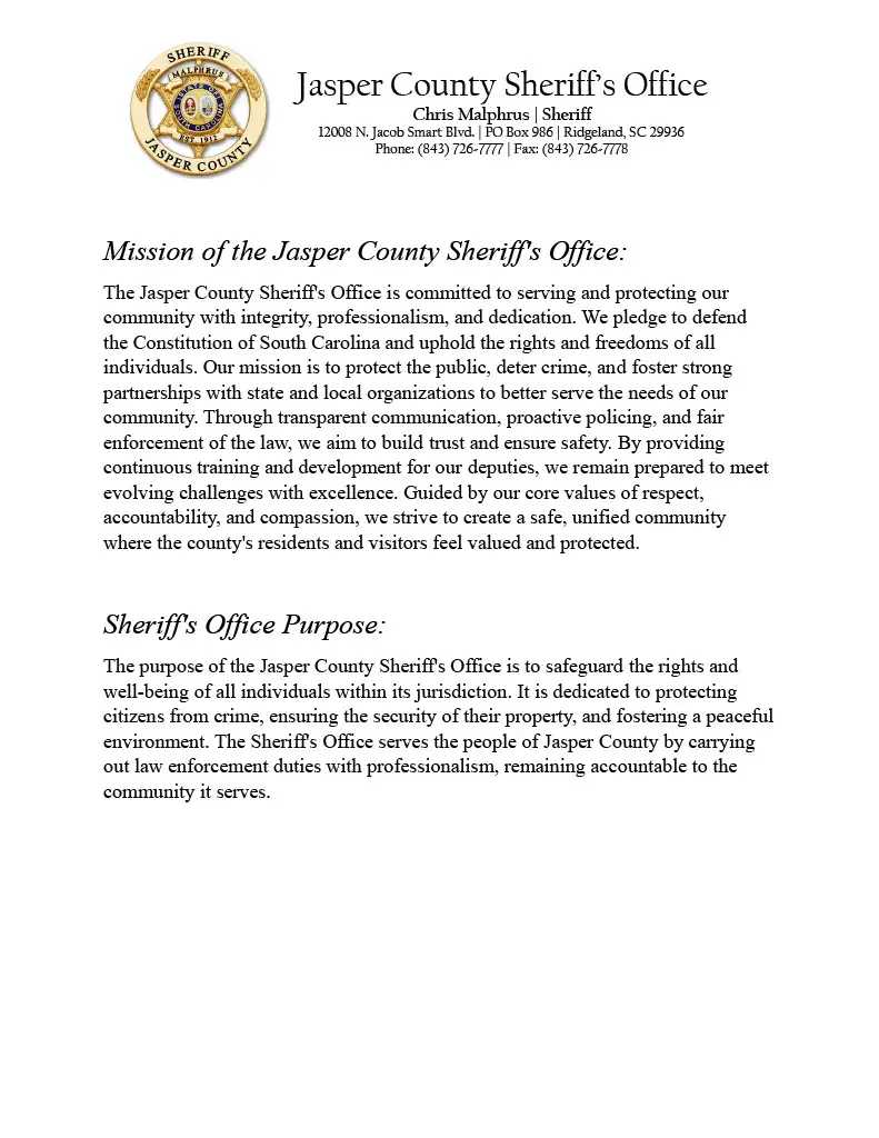 Sheriff's Office | Jasper County